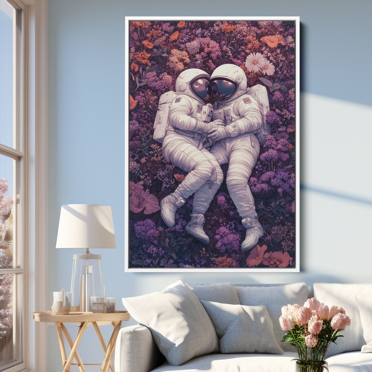 Cosmic Embrace - Astronaut Art of Love Among the Stars – Cozy Art Nest