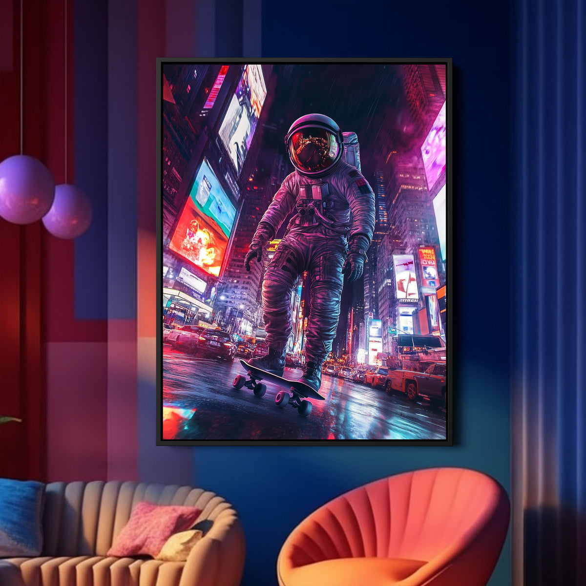 Galactic Street Rider - Astronaut Art with Futuristic Skateboarding ...