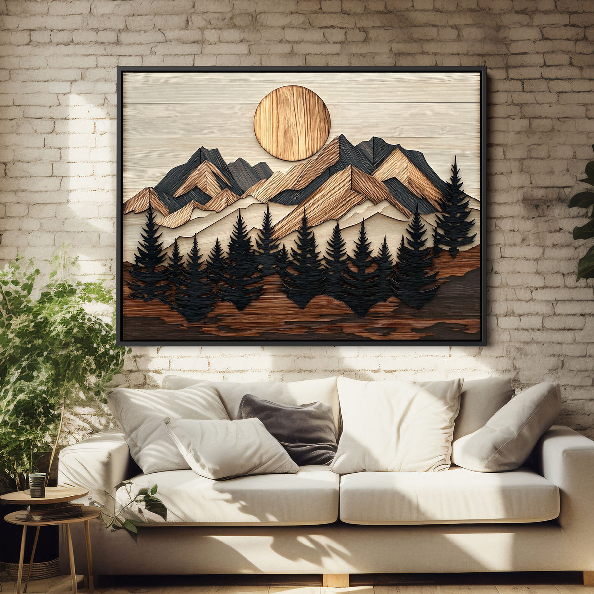 Timberland Peaks – Rustic Wooden Mountain Wall Art – Cozy Art Nest